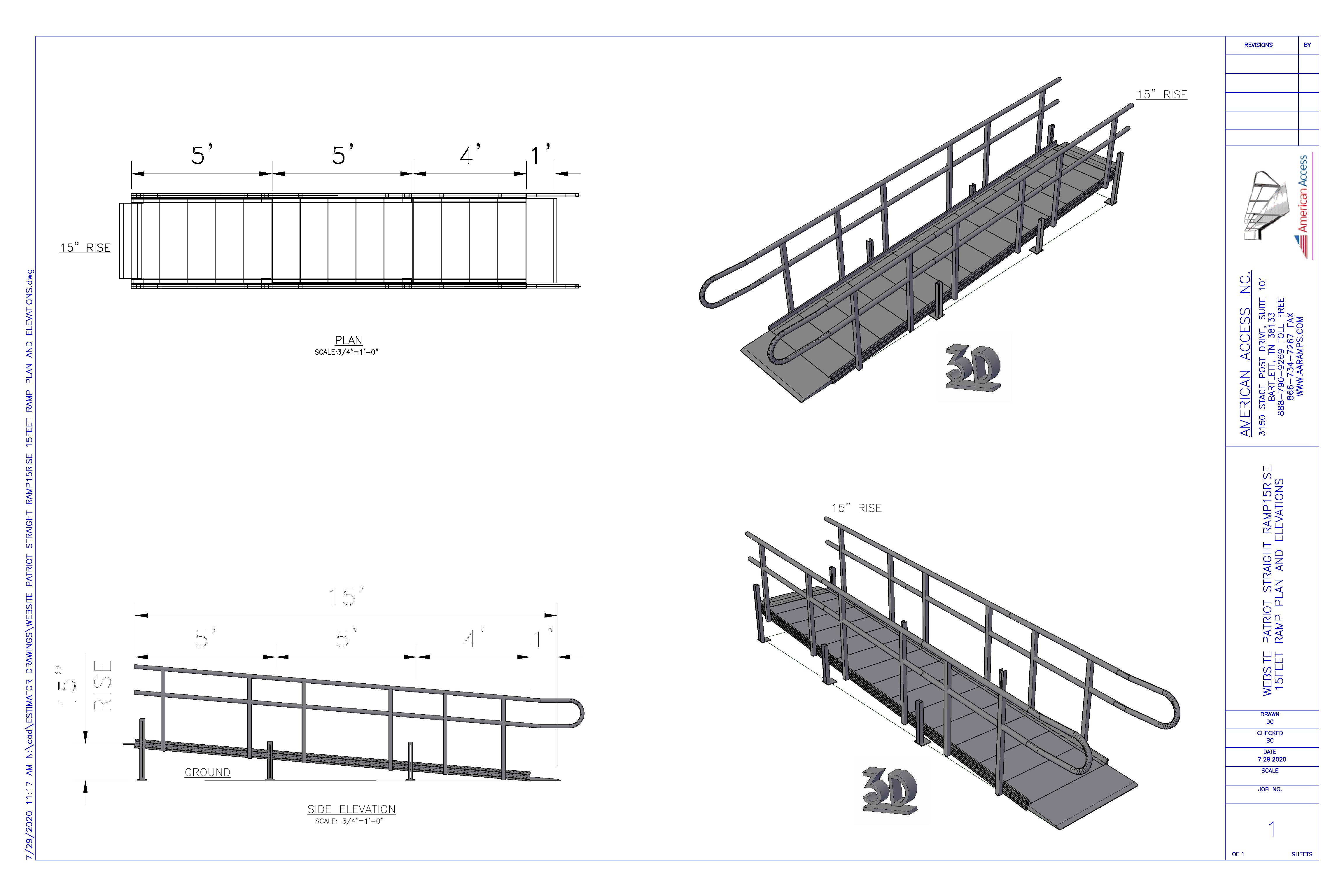 WEBSITE PATRIOT STRAIGHT RAMP15RISE 15FEET RAMP PLAN AND ELEVATIONS ...