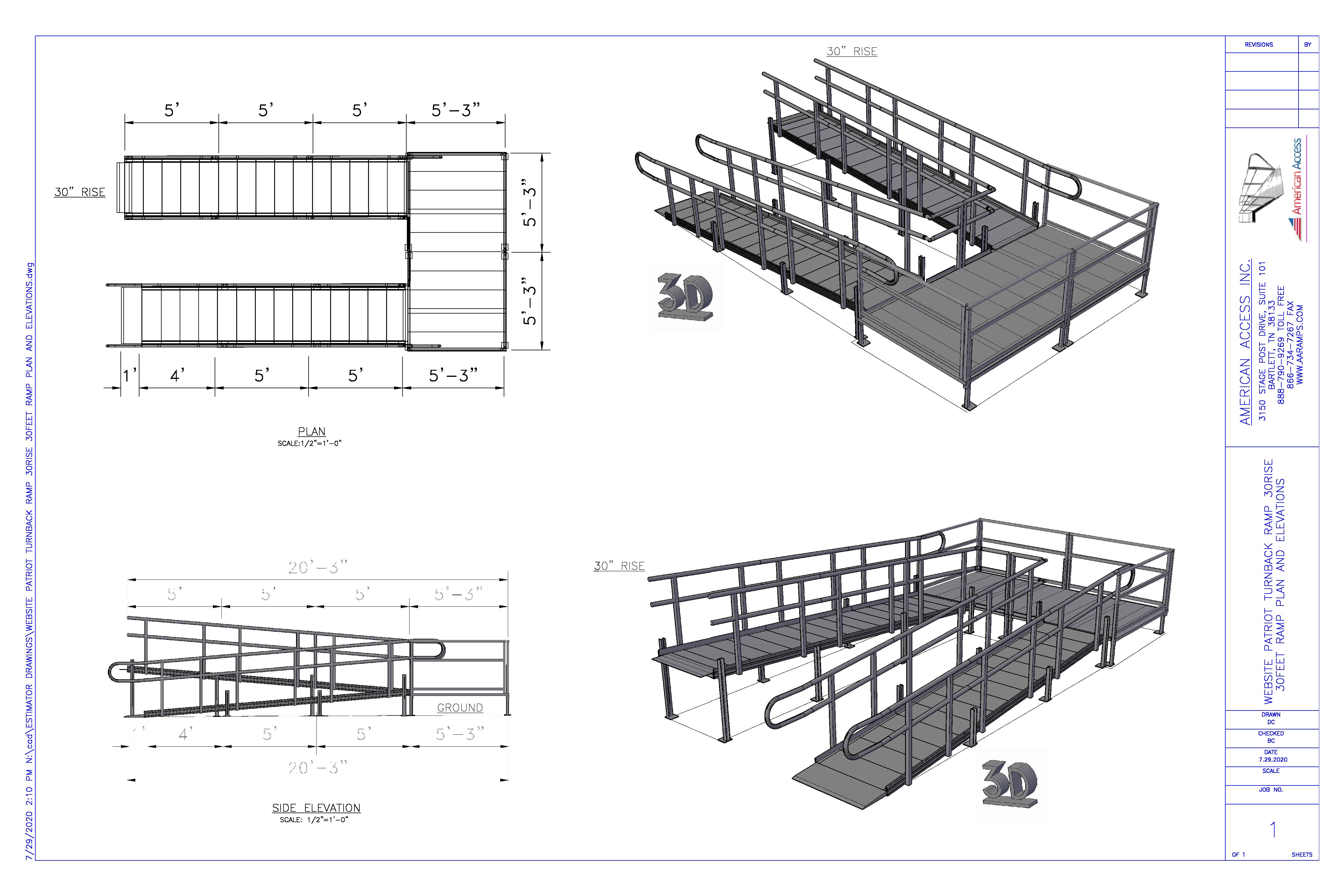 PATRIOT TURNBACK RAMP 30RISE 30FEET RAMP PLAN AND ELEVATIONS - American ...